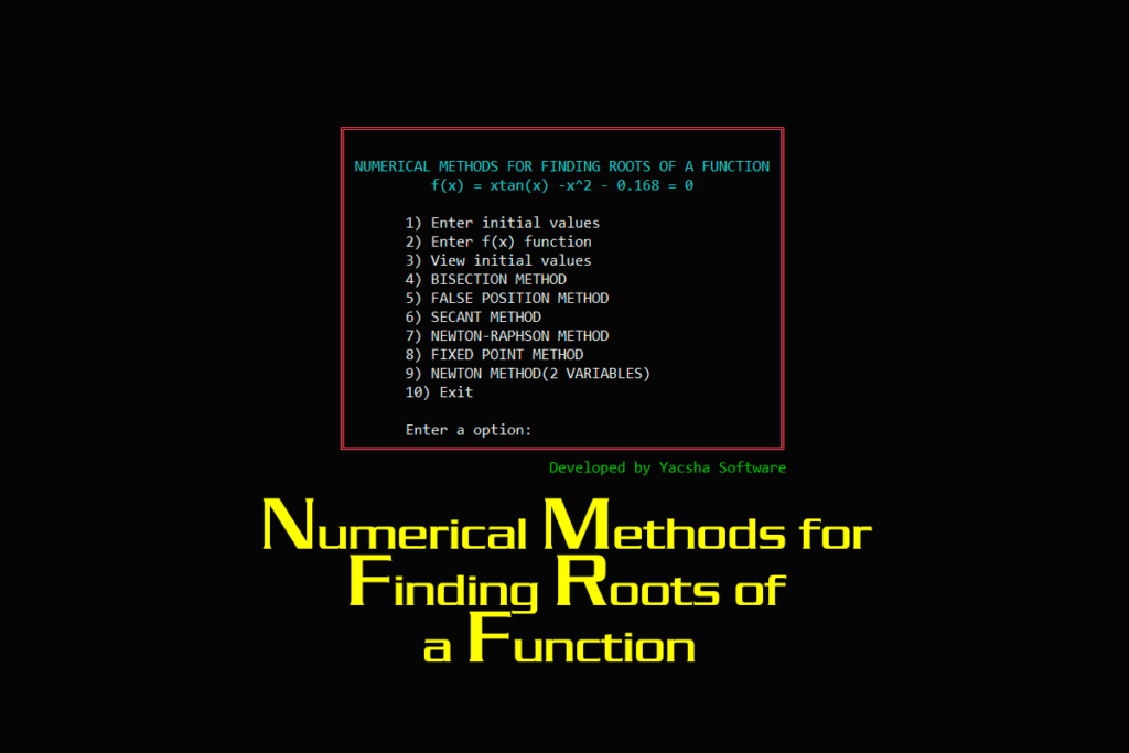 Numerical Methods For Finding Roots Of A Function In C The World Of Chaos C Visual C Mfc